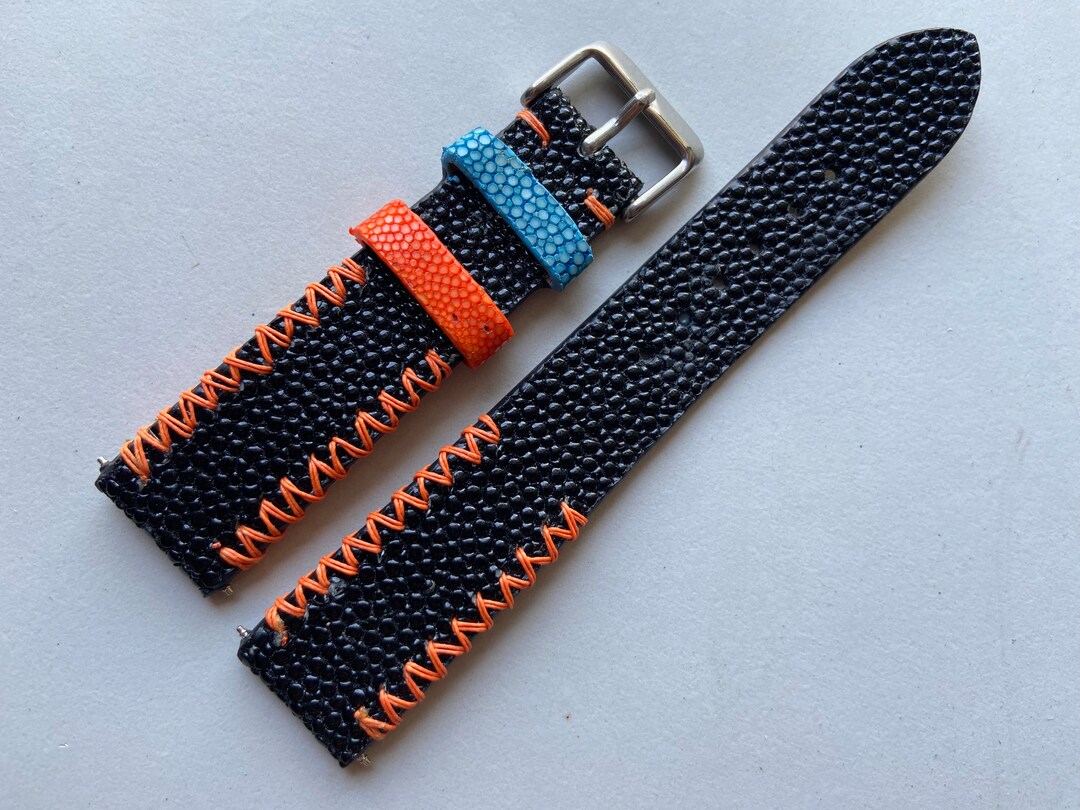 Handmade Genuine Black Stingray Watch Strap Band, Leather Watch ...