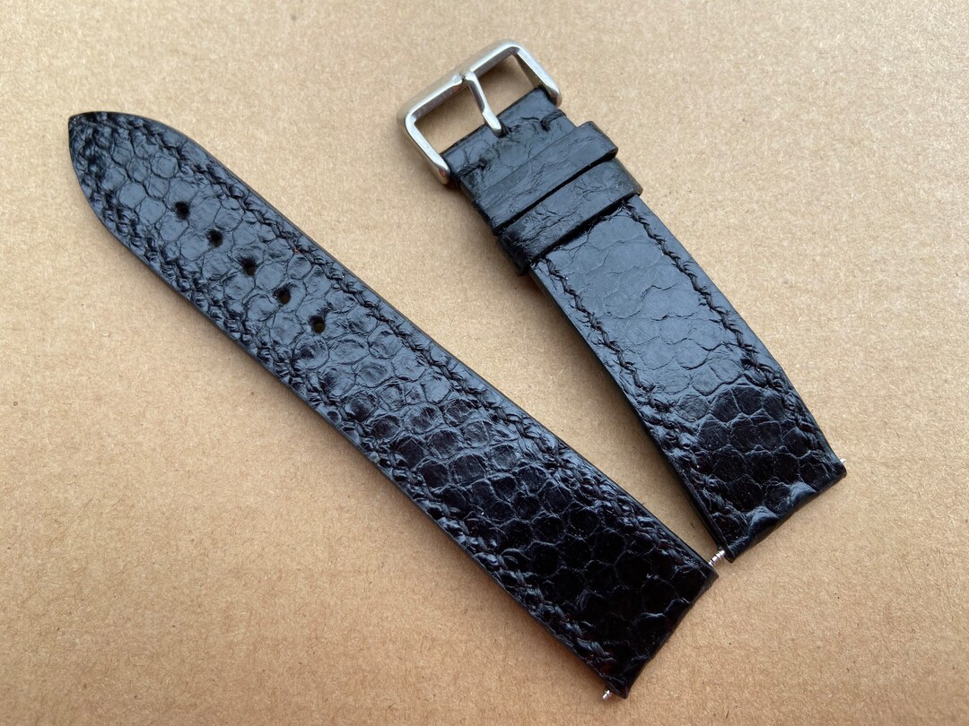 Handmade Genuine Black Snake Watch Strap Band, Leather Watch Bracelet ...