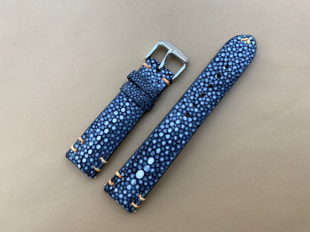 Handmade Genuine Black Stingray Watch Strap Band, Leather Watch ...