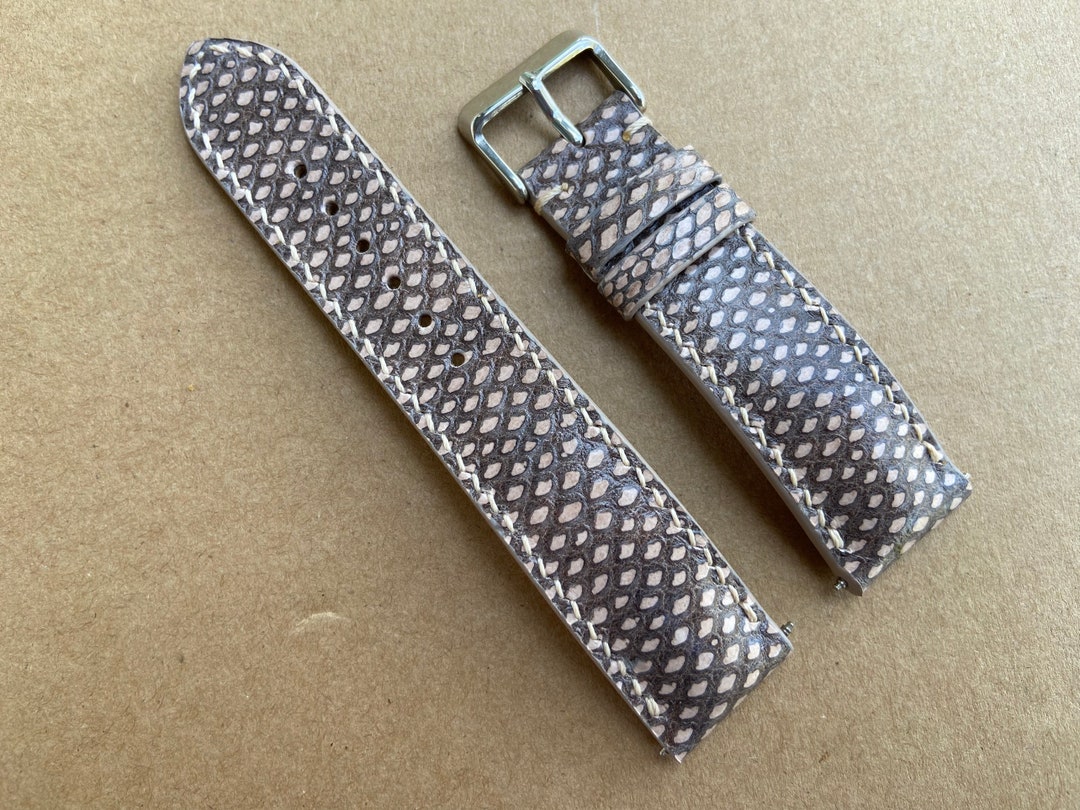 Handmade Genuine Gray Python/snake Watch Strap Band, Leather Watch Bracelet, Gift for Him. 26mm ...