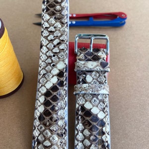 Handmade Genuine Gray Snake Watch Strap Band, Leather Watch Bracelet ...