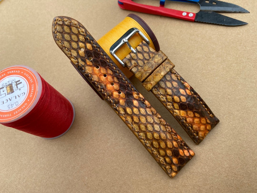 Handmade Genuine Multi Color Snake Watch Strap Band Leather - Etsy