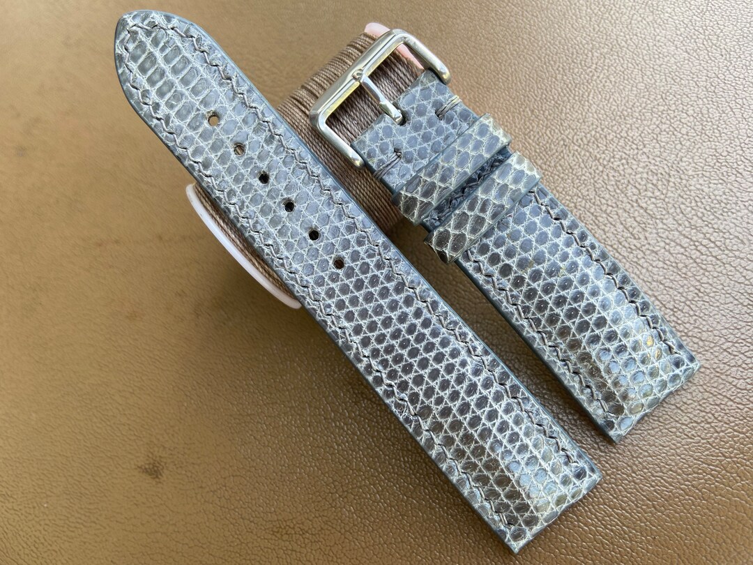 Handmade Genuine Gray Lizard Watch Strap Band, Leather Watch Bracelet ...