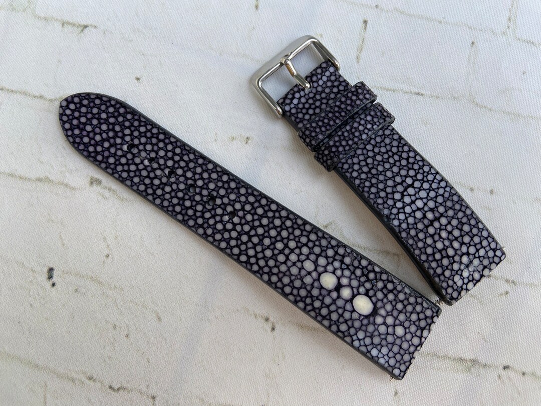 Handmade Genuine Black Stingray Watch Strap Band, Leather Watch ...