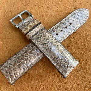 Handmade Genuine Gray Snake Watch Strap Band, Leather Watch Bracelet ...