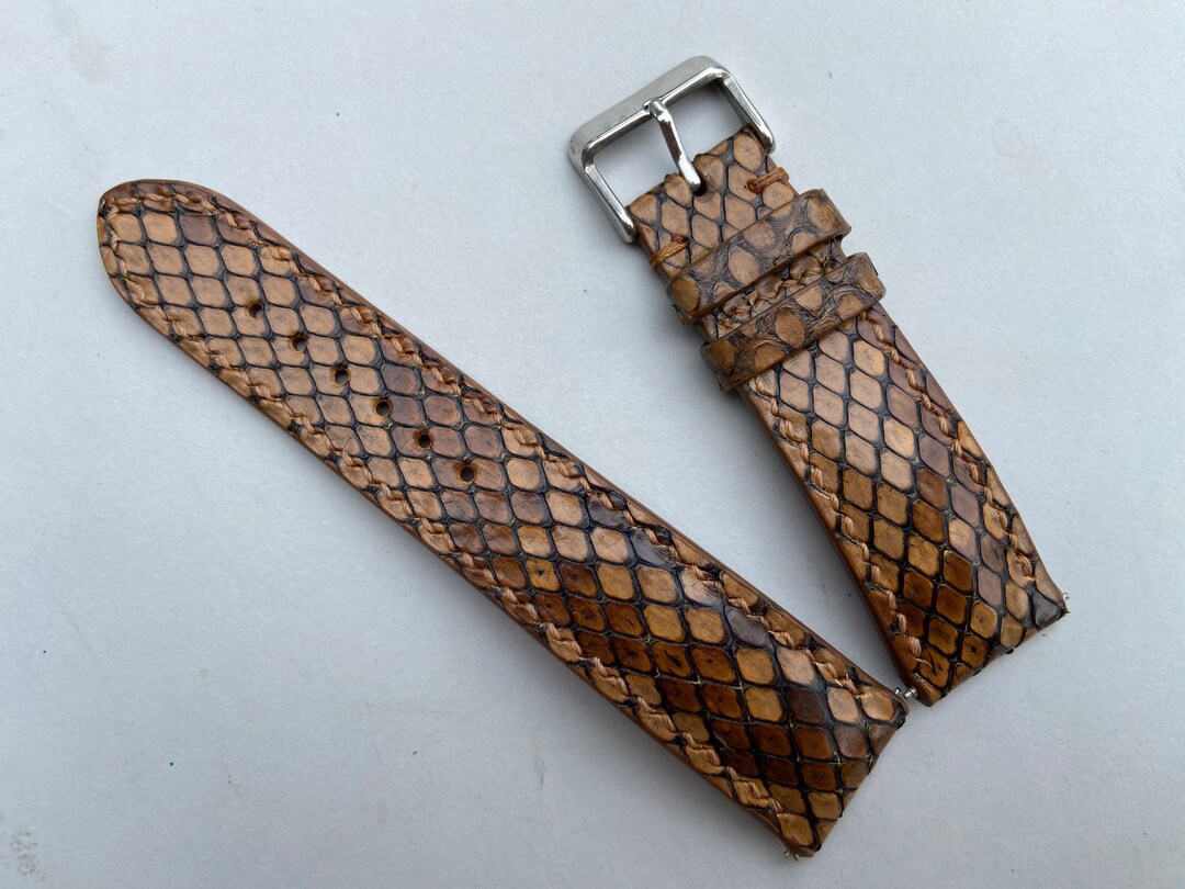 Handmade Genuine Brown Snake Watch Strap Band Leather Watch - Etsy