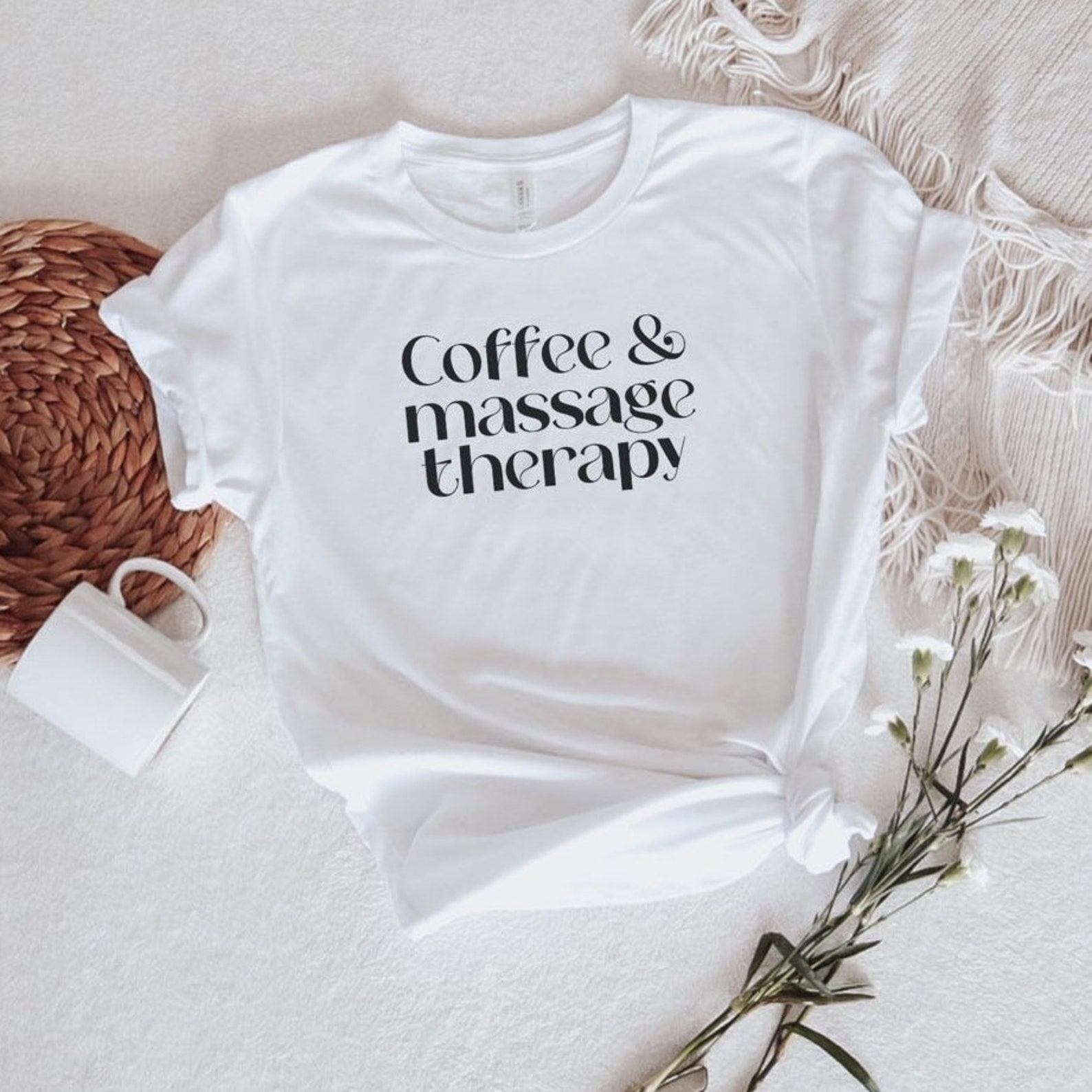 Coffee and Massage Therapy Shirt, Massage Therapist Tshirt, Masseuse ...