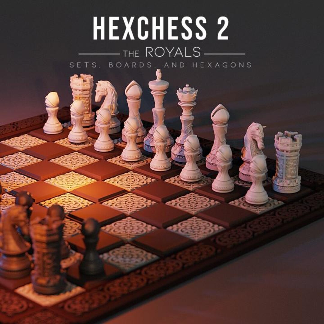 Hexchess 2 - the Royals Chess Set | 3D Printed Resin Chess Set | Hand-painted | Unique Hexagonal ...
