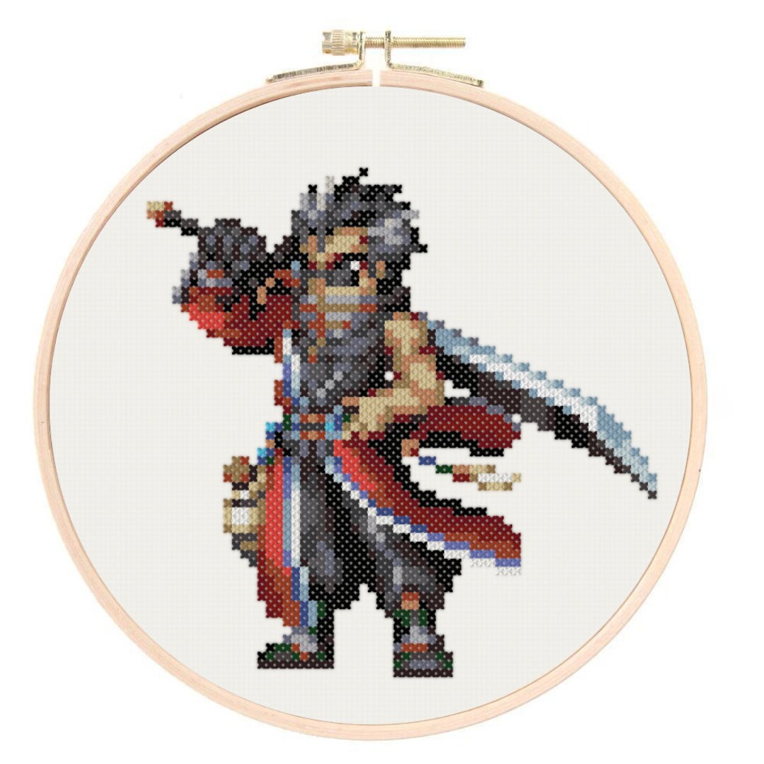 Auron Cross Stitch or Diamond Painting Pattern FFX Final Fantasy X - Etsy