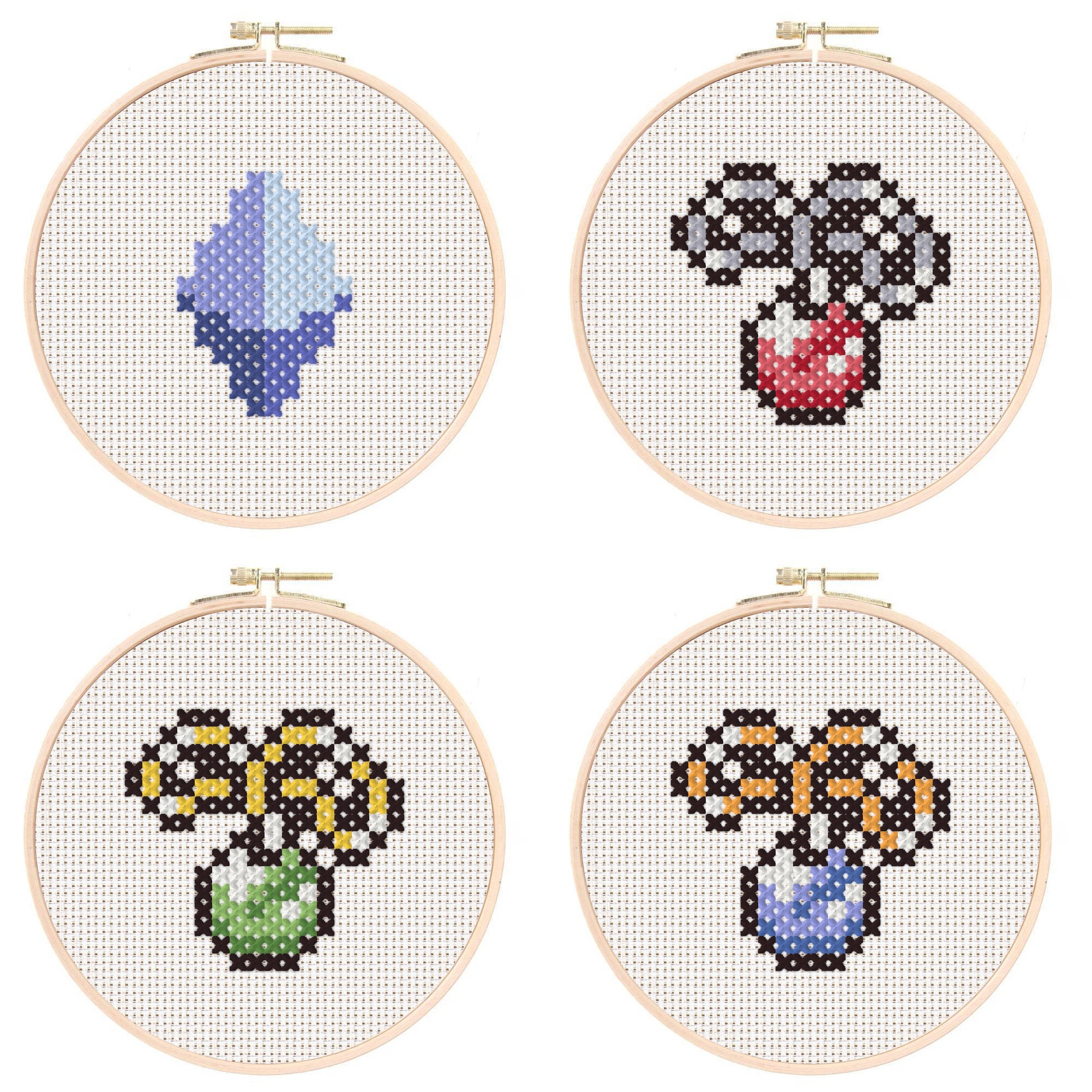 4 Designs Zelda Cross Stitch or Diamond Painting Pattern Set Quest ...