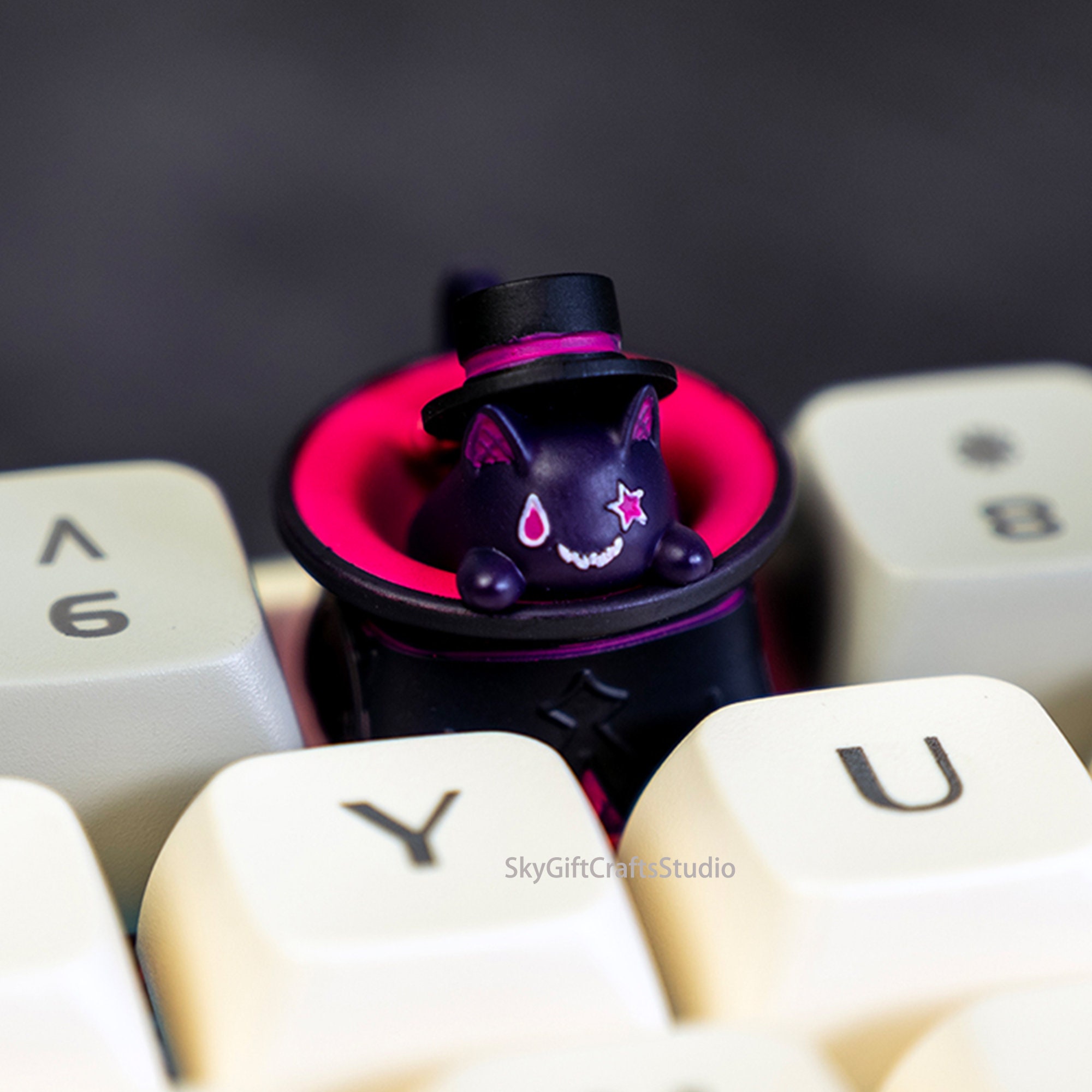 Lyney Hat Cat Keycap, Genshin Impact Lyney Keycap, Genshin Impact ...