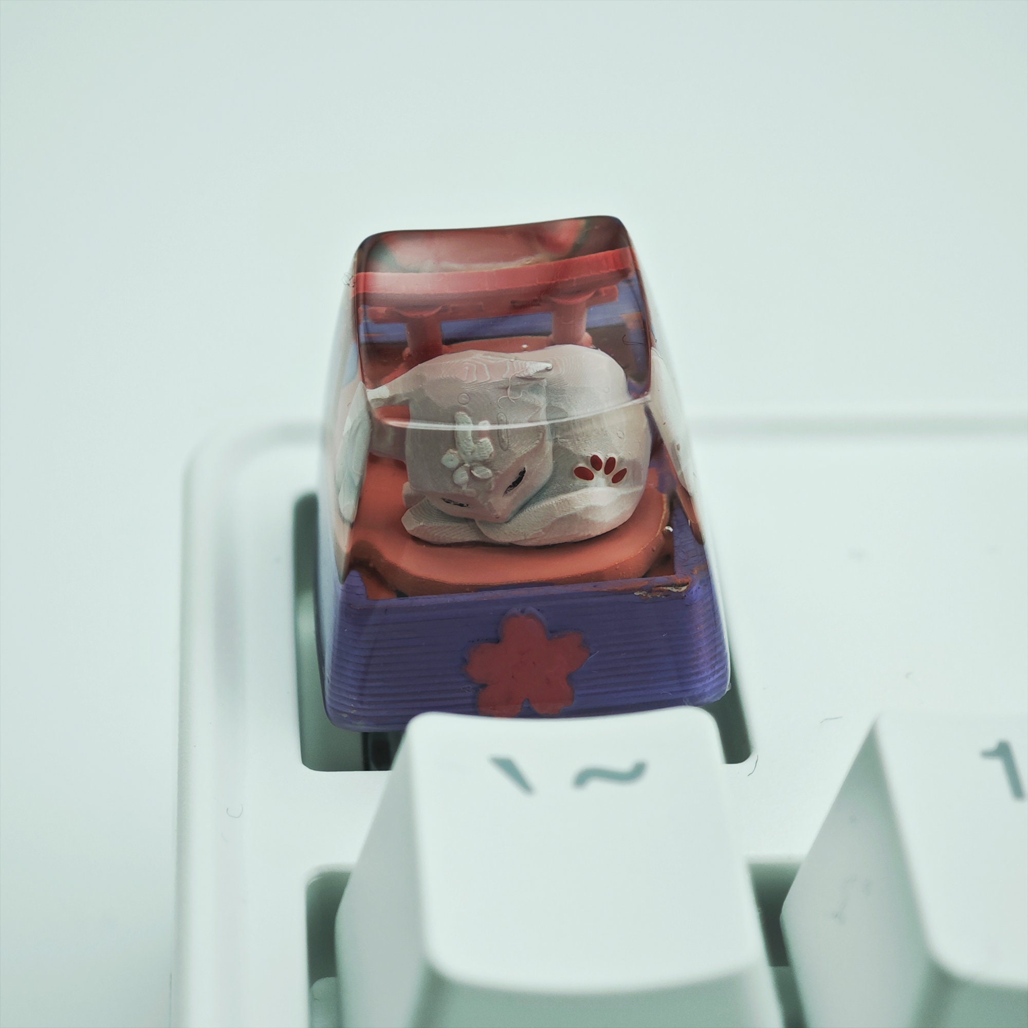 Lady Fox Keycap, Yae Miko Key Cap, Pink Fox Keycap, Genshin Impact Key ...