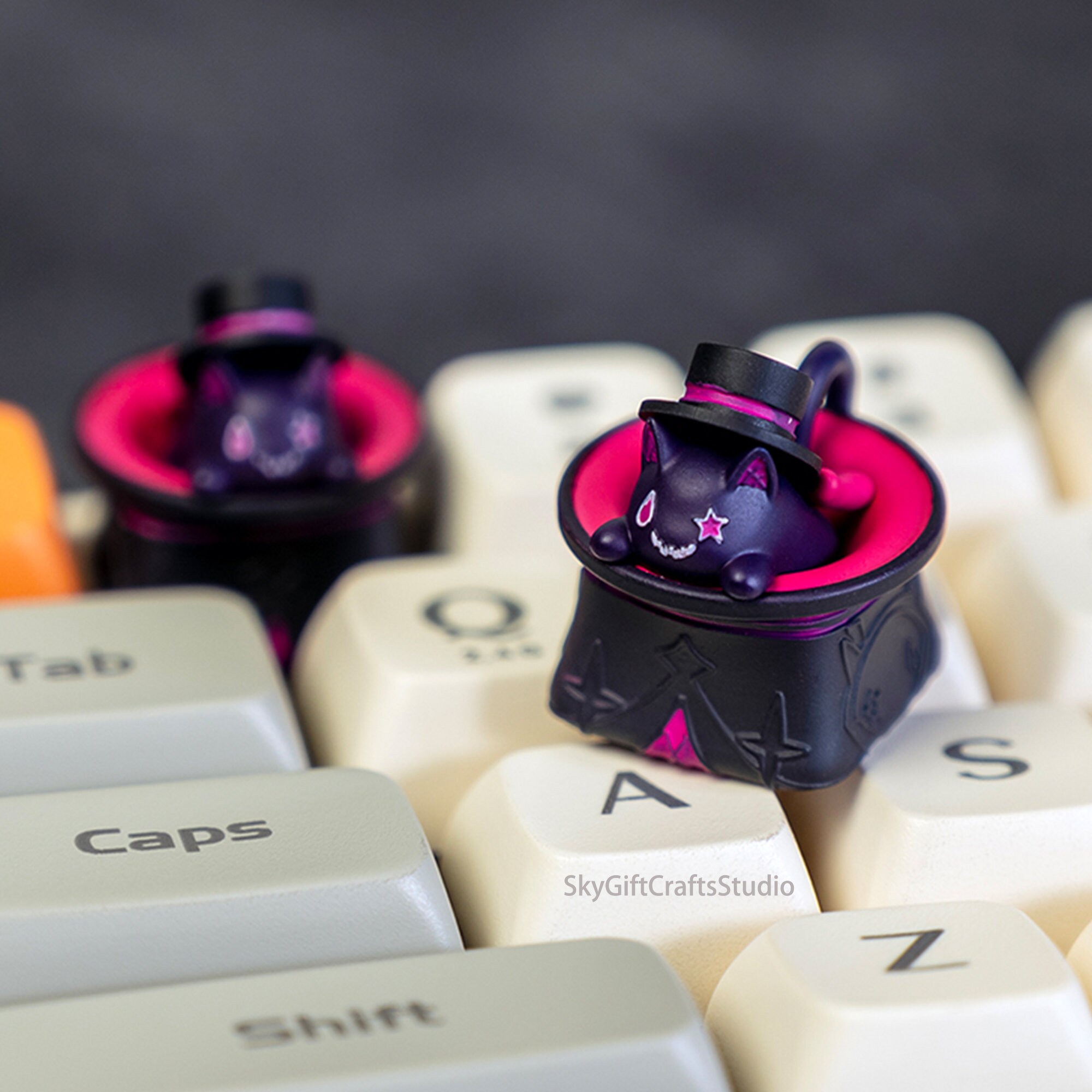 Lyney Hat Cat Keycap, Genshin Impact Lyney Keycap, Genshin Impact ...