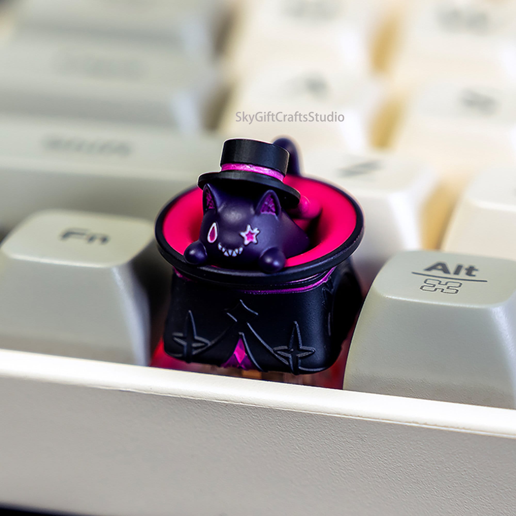 Lyney Hat Cat Keycap, Genshin Impact Lyney Keycap, Genshin Impact ...