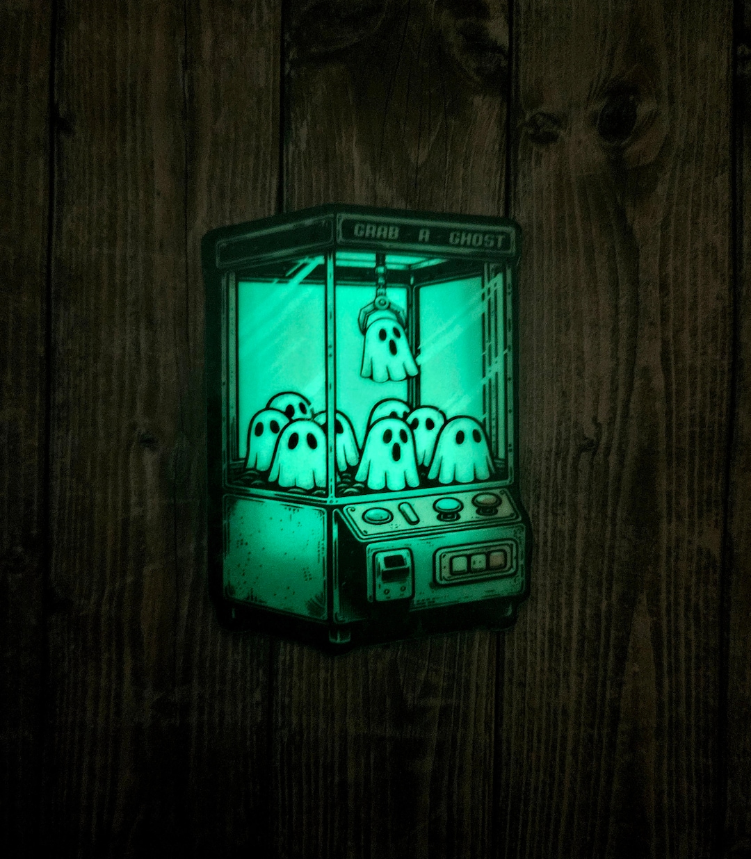 Glow in the Dark Ghost Arcade Sticker, Nostalgic Claw Machine Sticker ...