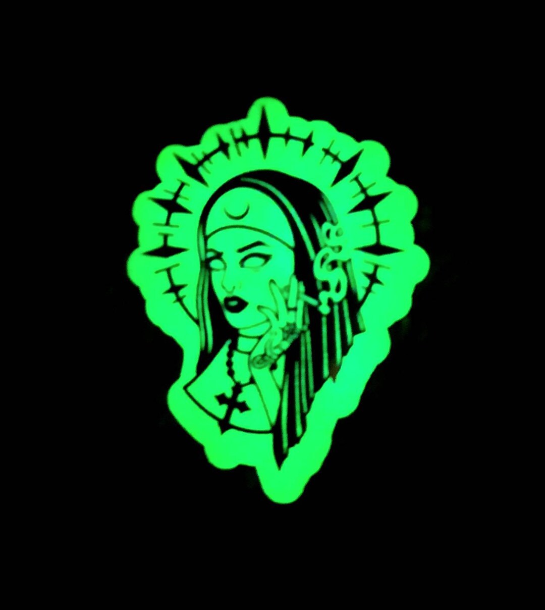 Nun Costume Sticker, Glow in the Dark Sticker, Halloween Vinyl Decal ...