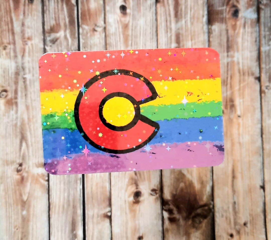 Colorado Pride Flag Sticker, Hand Drawn Rainbow Lgbtq Sticker for Water ...
