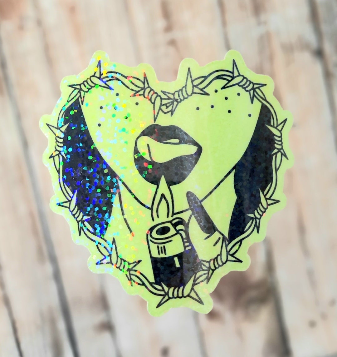 Baddie Aesthetic Glow in the Dark Sticker for Water Bottle, Barbed Wire ...