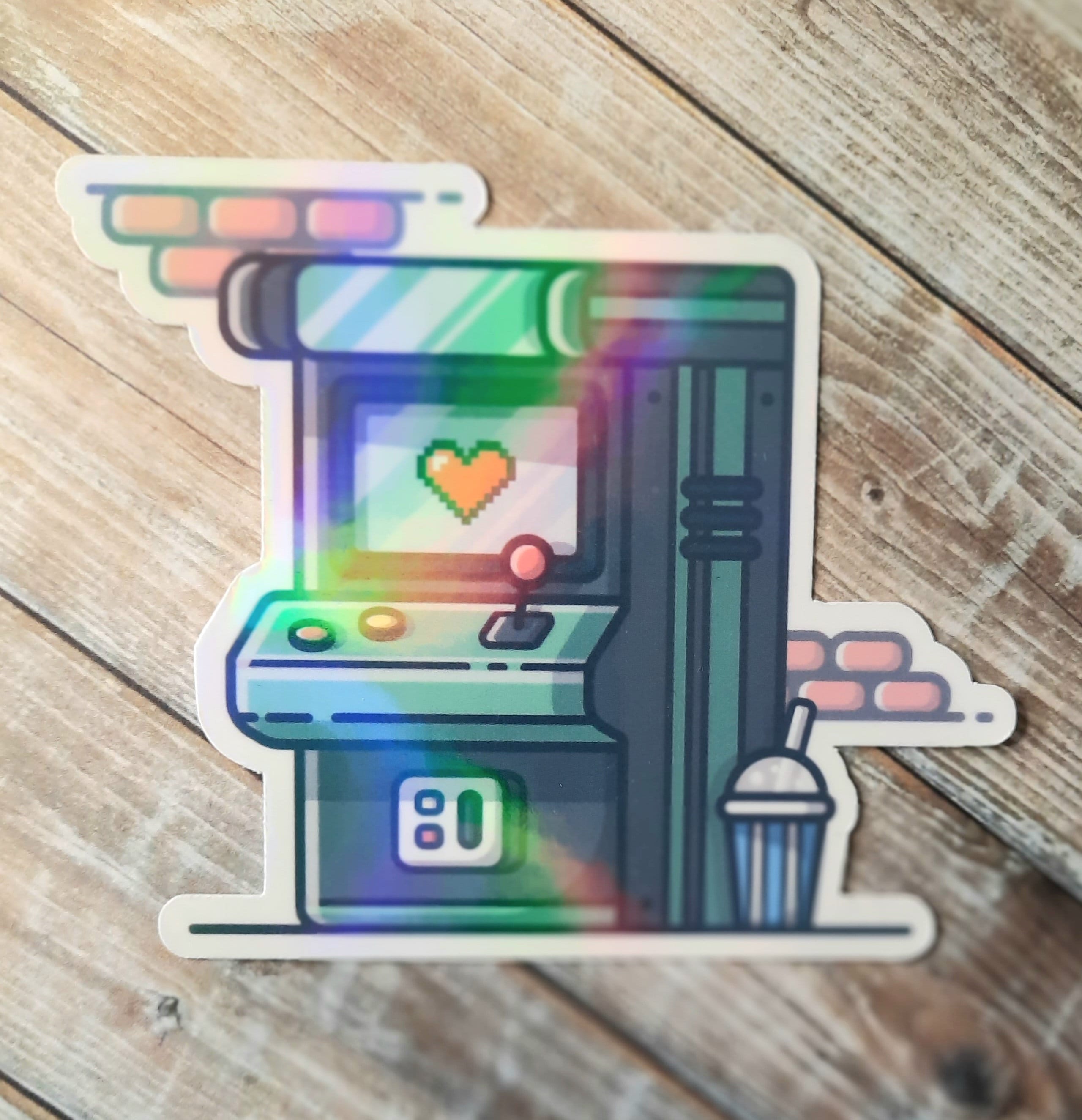 Video Game Arcade Machine Sticker, Nostalgia Sticker for Water Bottle ...