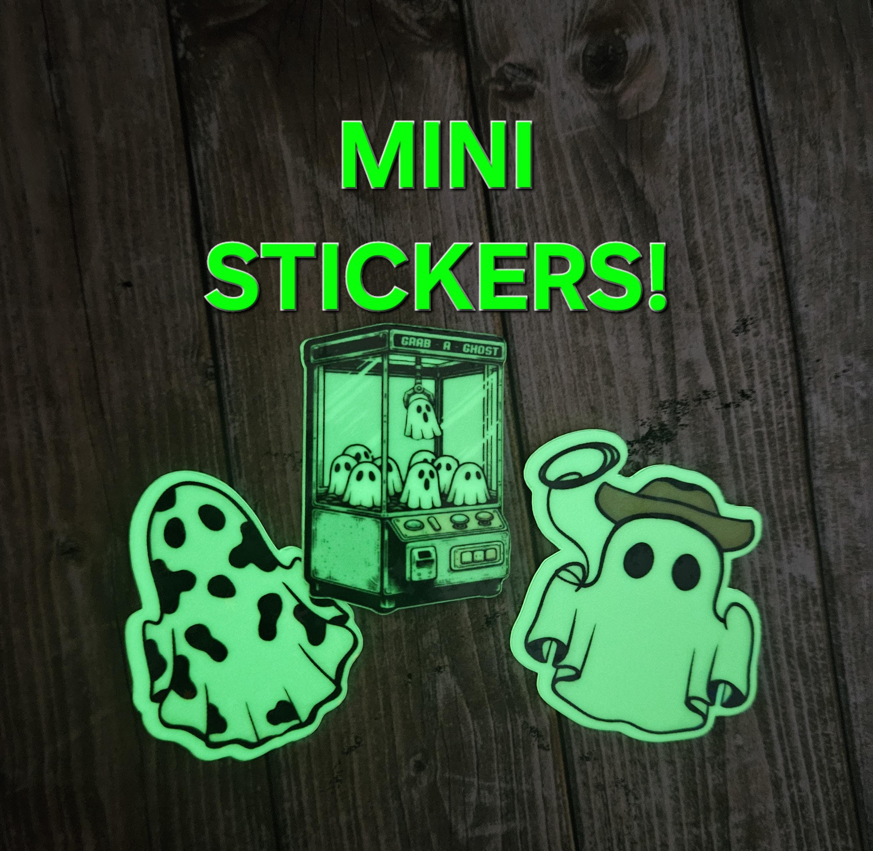MINI STICKERS Glow in the Dark Ghostie Sticker Pack, Ghost Claw Machine ...
