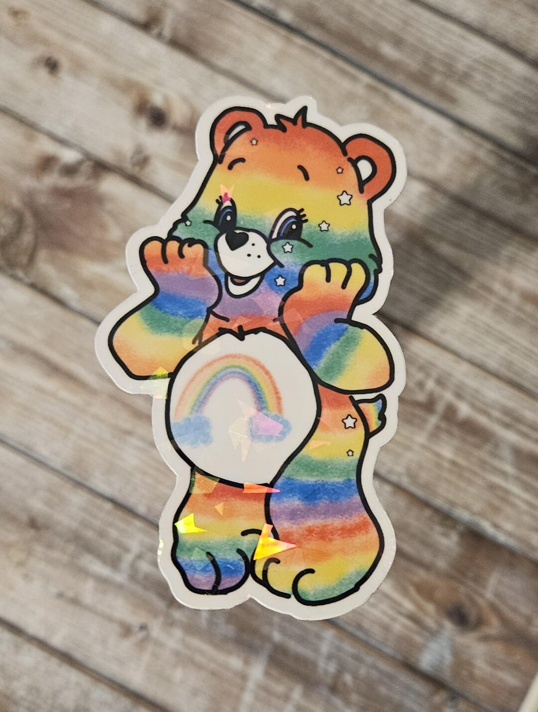 Rainbow Bear Sticker for Water Bottle, Cute Colorful Bear Sticker for Laptop, Nostalgia Pride ...