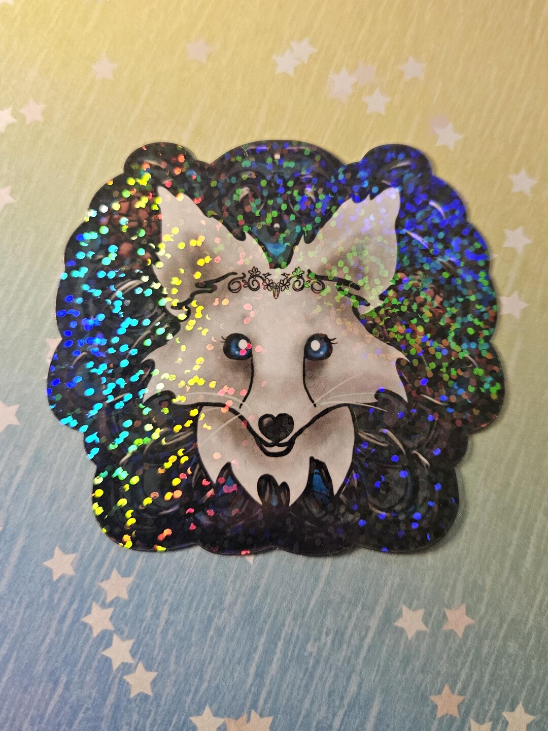 Arctic Fox Sticker, Regal White Fox Sticker for Laptop, Fox Sticker for ...