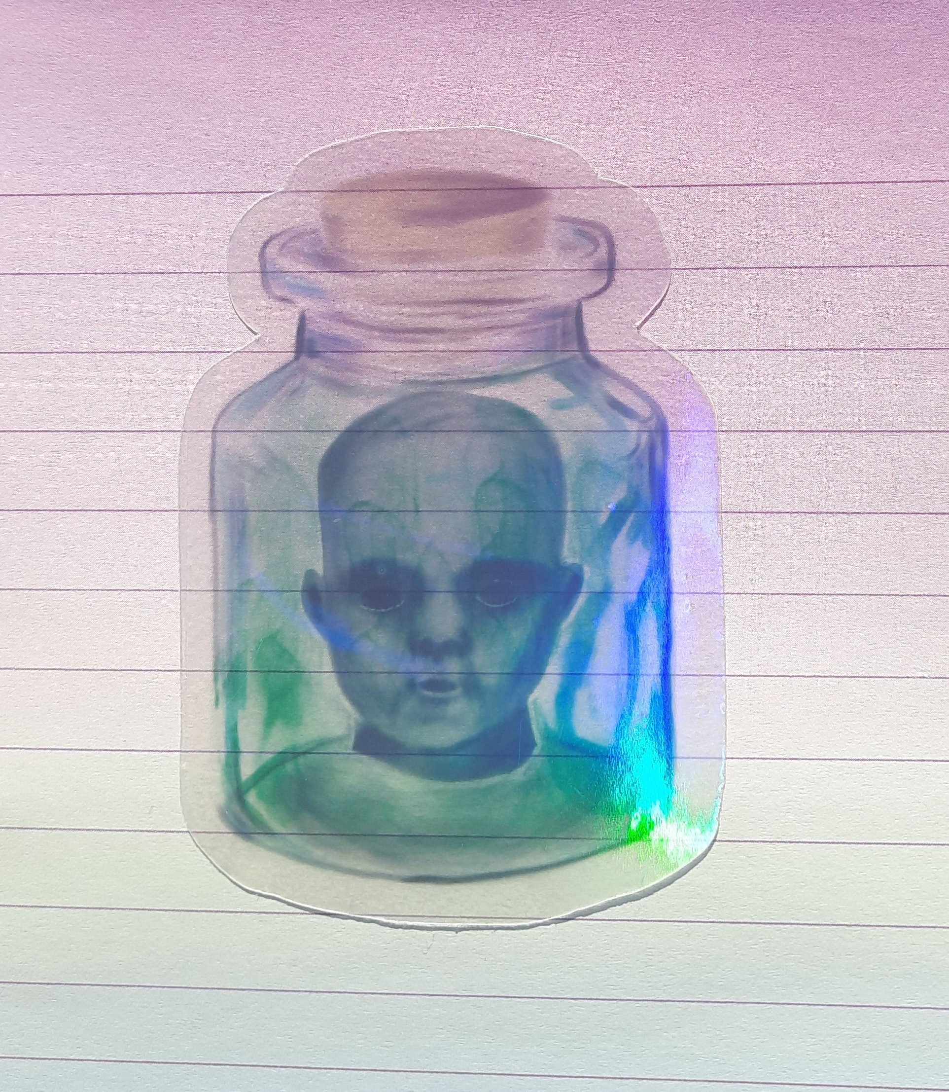 Oddity Sticker Head in a Jar Curiosity Decor Clear Sticker - Etsy