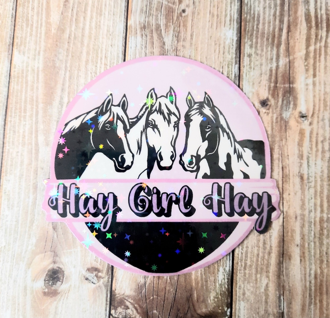 Hay Girl Hay Horse Sticker, Sparkly Sticker for Equinestrian, Horse ...