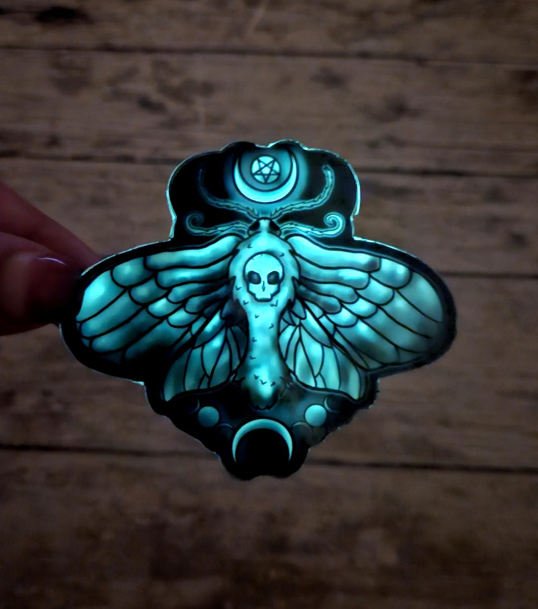 Glow in the Dark Death Moth Skull Sticker for Water Bottle, Creepy Gift ...