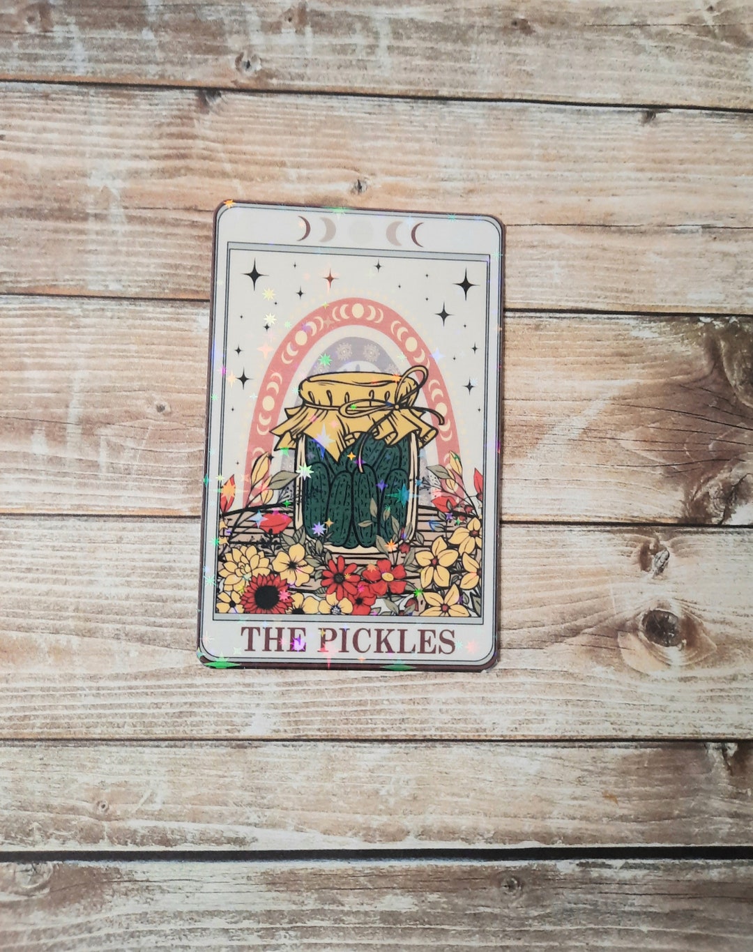 The Pickles Tarot Sticker, Sparkly Gift for Pickle Lover, Funny Sticker ...