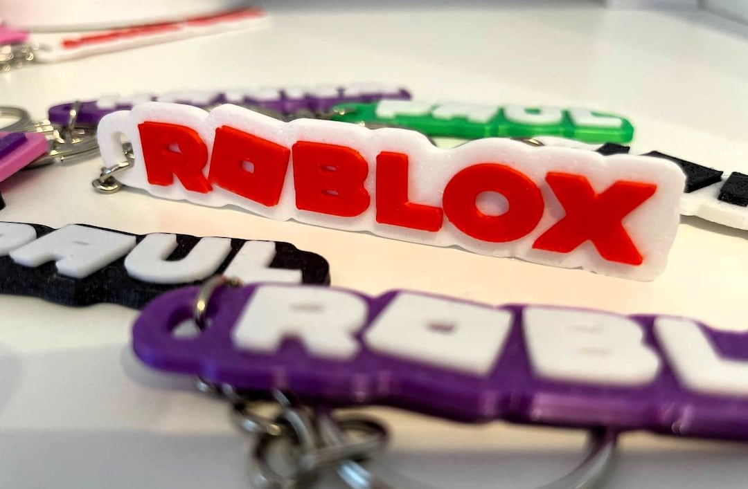 Roblox Inspired Keychain Personalized Name Gaming Backpack Bag School ...