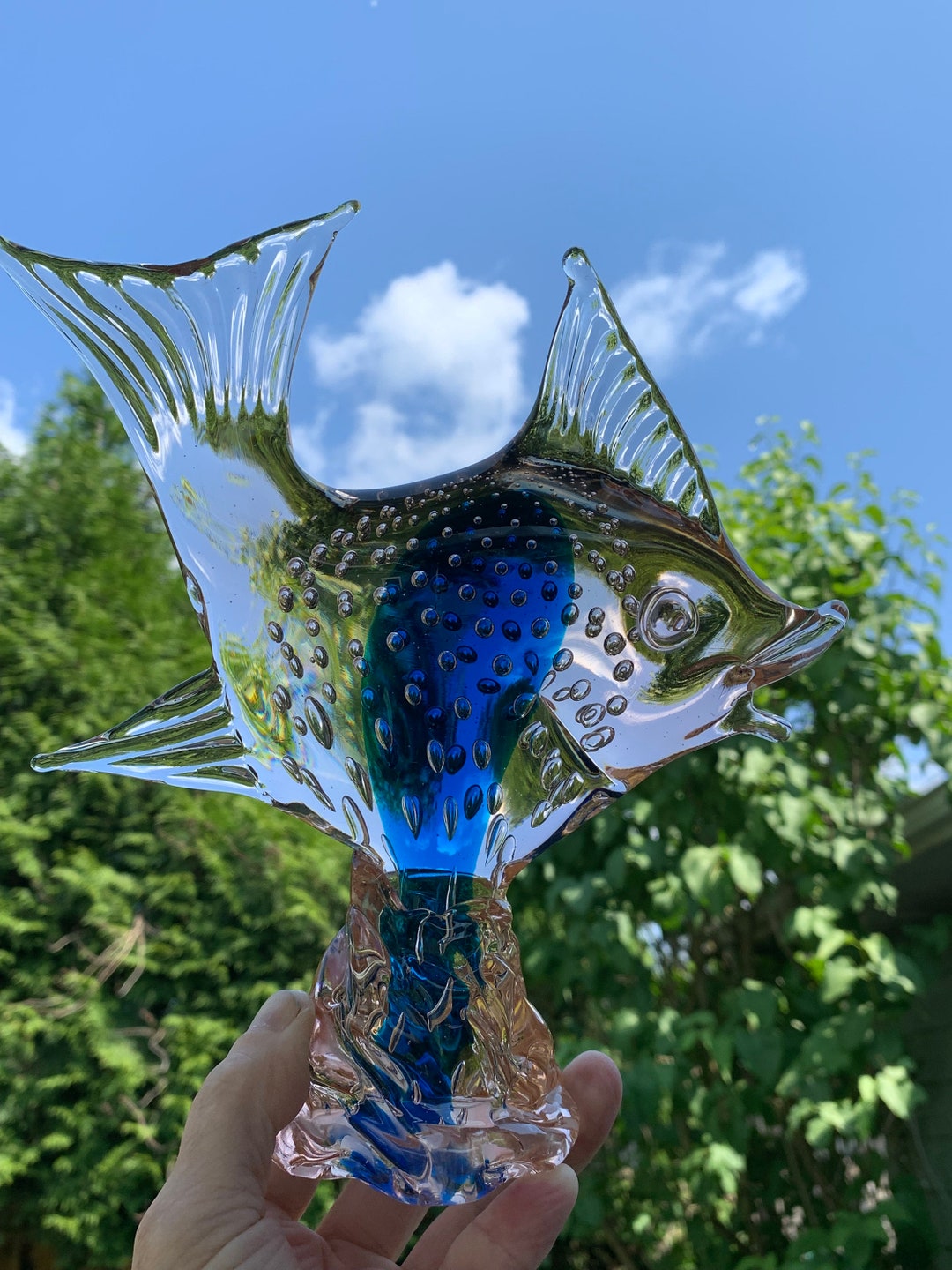 Hand Blown Murano Style Glass Fish - Etsy