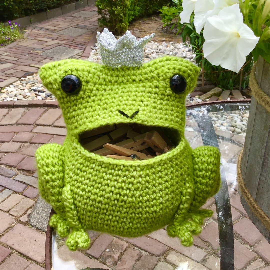 Digital Download (1 PDF in English) Frog Peg Storage Bag Crochet ...