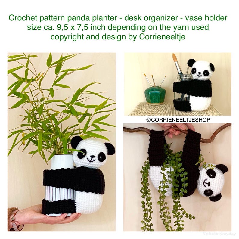 Digital Download (1 PDF: English) Cute Baby Panda Holder Crochet ...