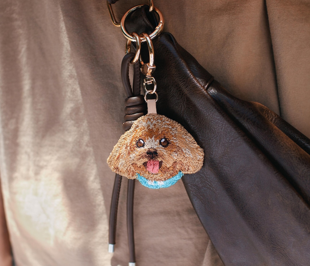 Embroidered Poodle Keychain: High Detail Dog Charm - Etsy