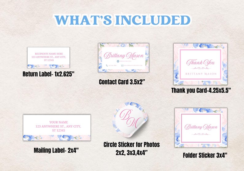 Sorority Resume Packet Template, Blue Floral Blooms Watercolor ...