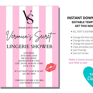 Victoria's Secret Invitation, Birthday Party Invitation, Panty Party ...