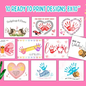 Valentine's Day Handprint Art Card,preschool Activity, Print Card ...