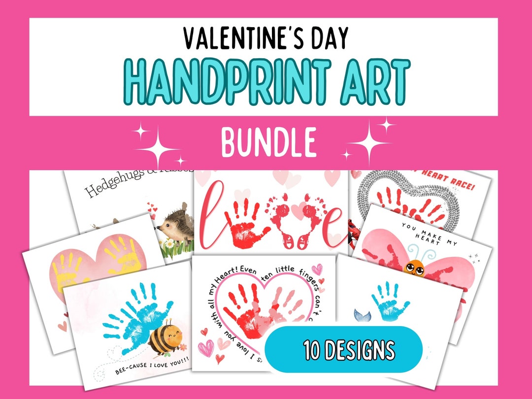 Valentine's Day Handprint Art Card,preschool Activity, Print Card ...