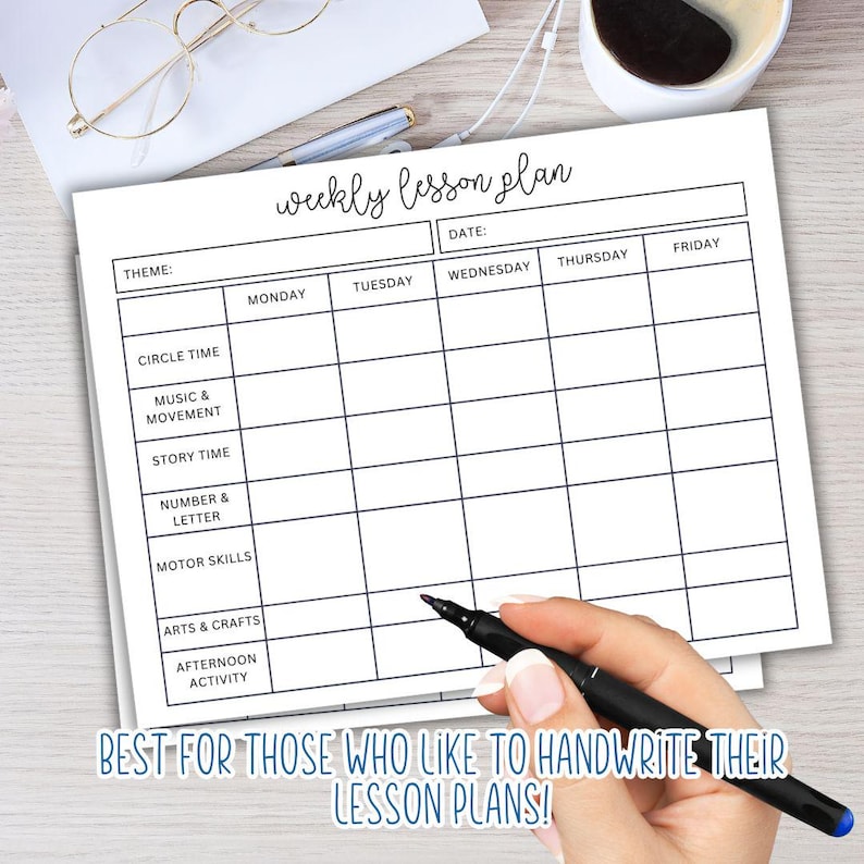 Weekly Lesson Plan Template-preschool, Prek, Kindergarten, Daycare ...