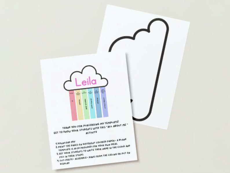 All About Me, Back to School Activity, Get to Know Me, Rainbow ...