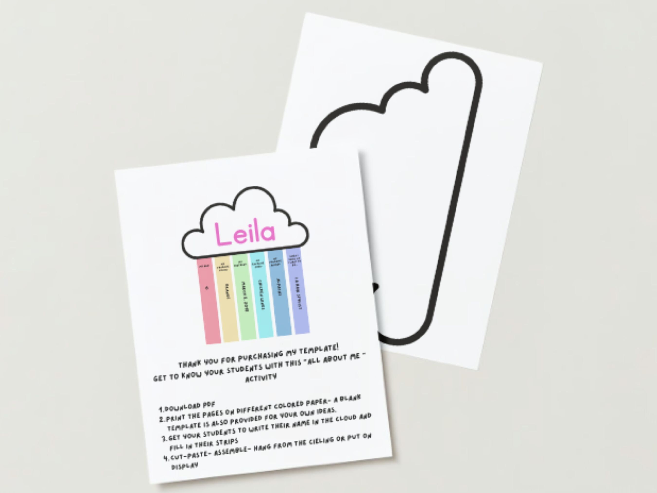 All About Me, Back to School Activity, Get to Know Me, Rainbow ...