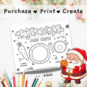 Cookies and Milk for Santa, Christmas Printable for Kids, Placemat ...