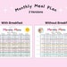 Daycare Monthly Menu, Printable Menu for Daycare, Editable, Daycare ...