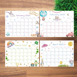 2025 Printable Calendar, Editable PDF Printable Kids Calendar, Daycare ...