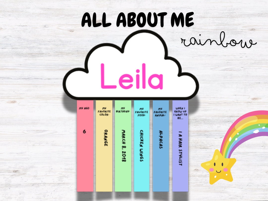 All About Me, Back to School Activity, Get to Know Me, Rainbow ...