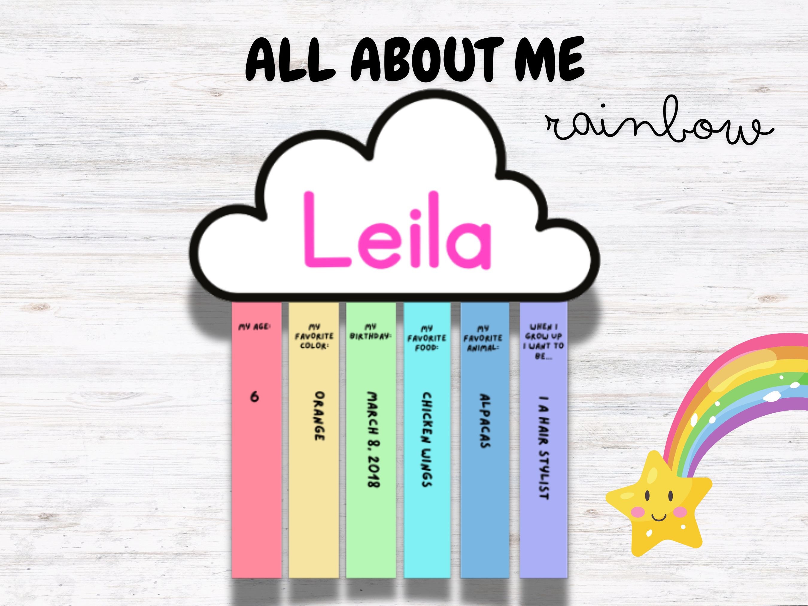 All About Me, Back to School Activity, Get to Know Me, Rainbow ...
