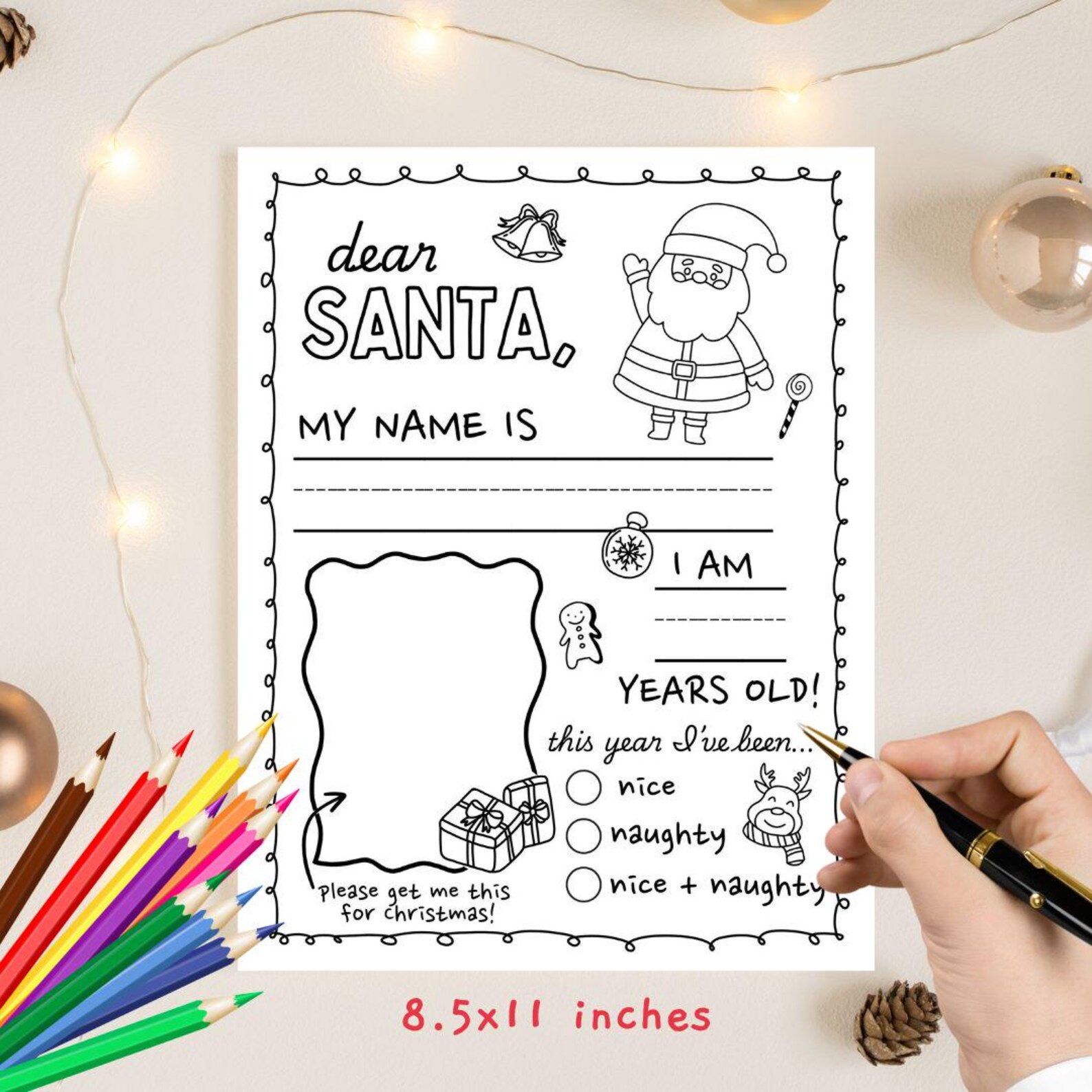 Santa's Letter, Dear Santa, Christmas Wish List, All About Me, Coloring ...