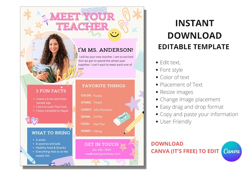 Meet the Teacher Template, Meet Your Teacher, Meet Your Teacher ...