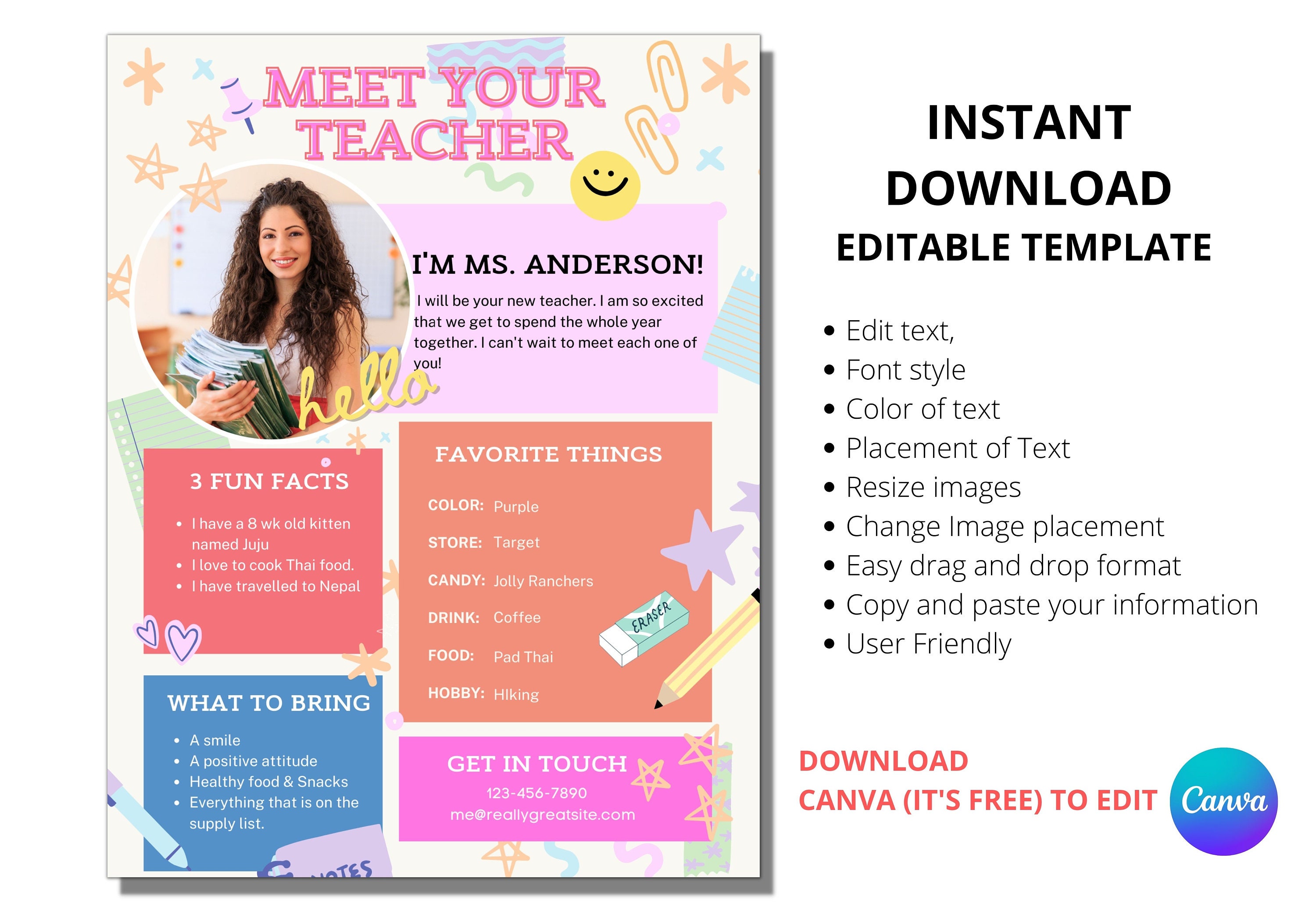 Meet the Teacher Template, Meet Your Teacher, Meet Your Teacher ...